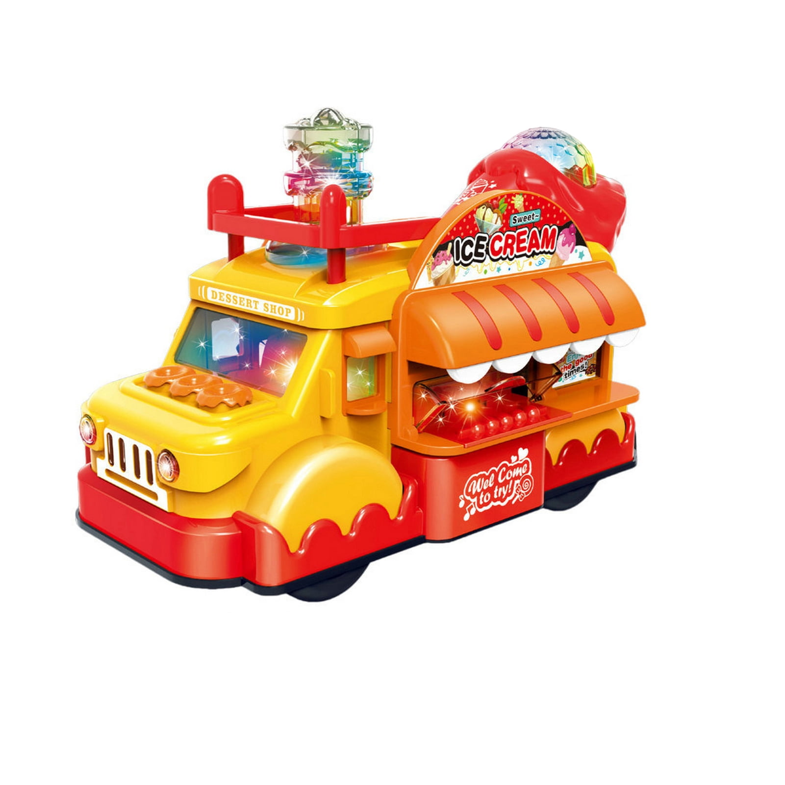 Children Electric Swinging Ice Cream Cart with Light & Music Pretend ...