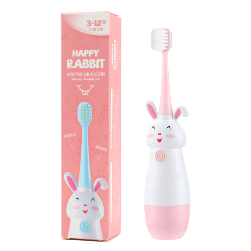 Children Electric Toothbrush Rotating Cute Bunny Cartoon Pattern Kids ...