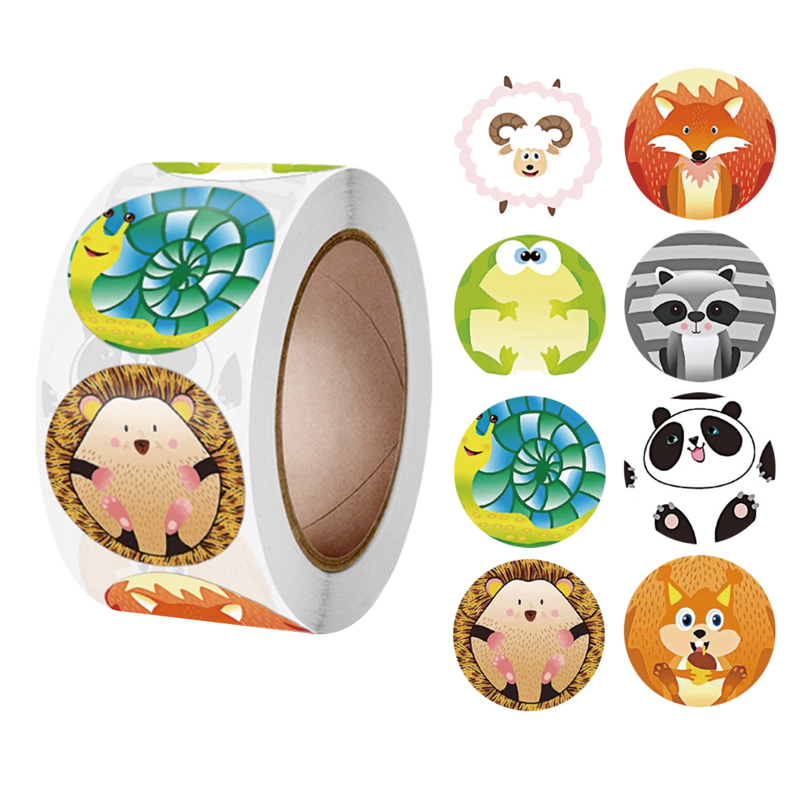 Children Encouragement Sticker Cute Animal Label Sticker Roll 500 ...