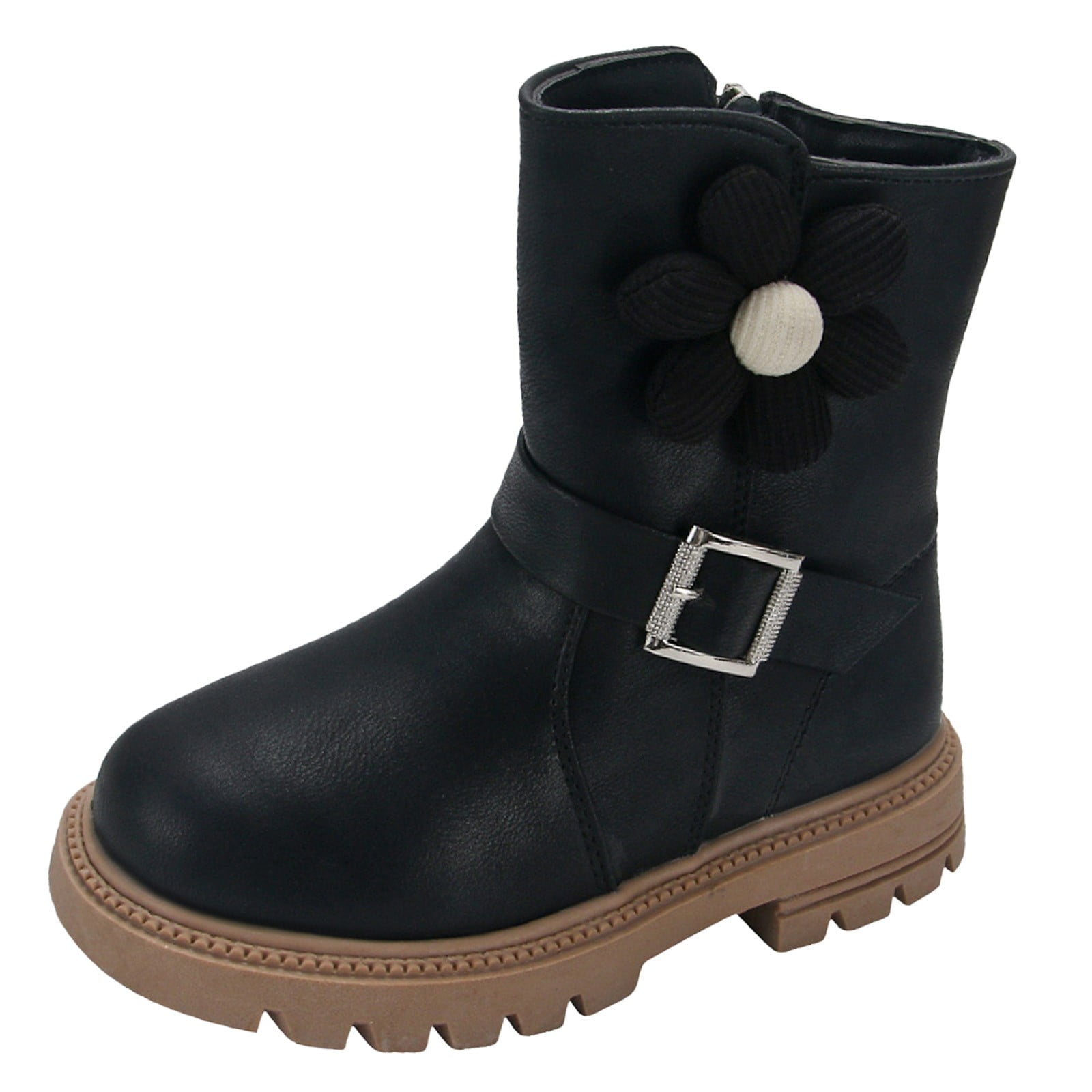 Children Fashionable Thick Soled Girls Mid Length Boots Comfortable ...
