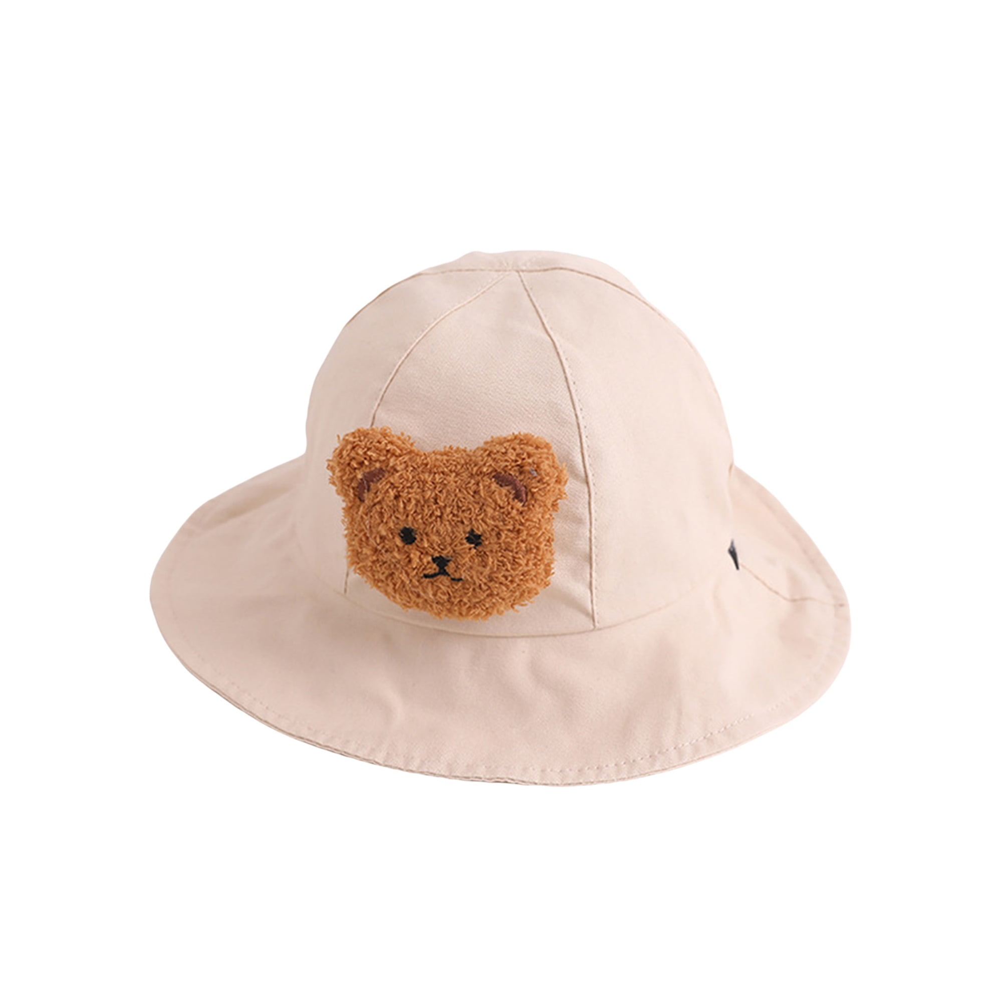 Children Fisherman Hat Plush Bear Wide Brim Sun Protection Cap ...