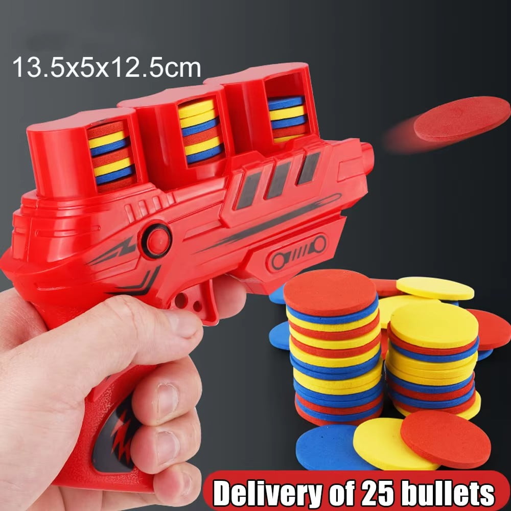 Children Flying Saucer GunsToy Ejection Kids Outdoor Game Foam with 25pcs Flying Disc Fun Toys ...