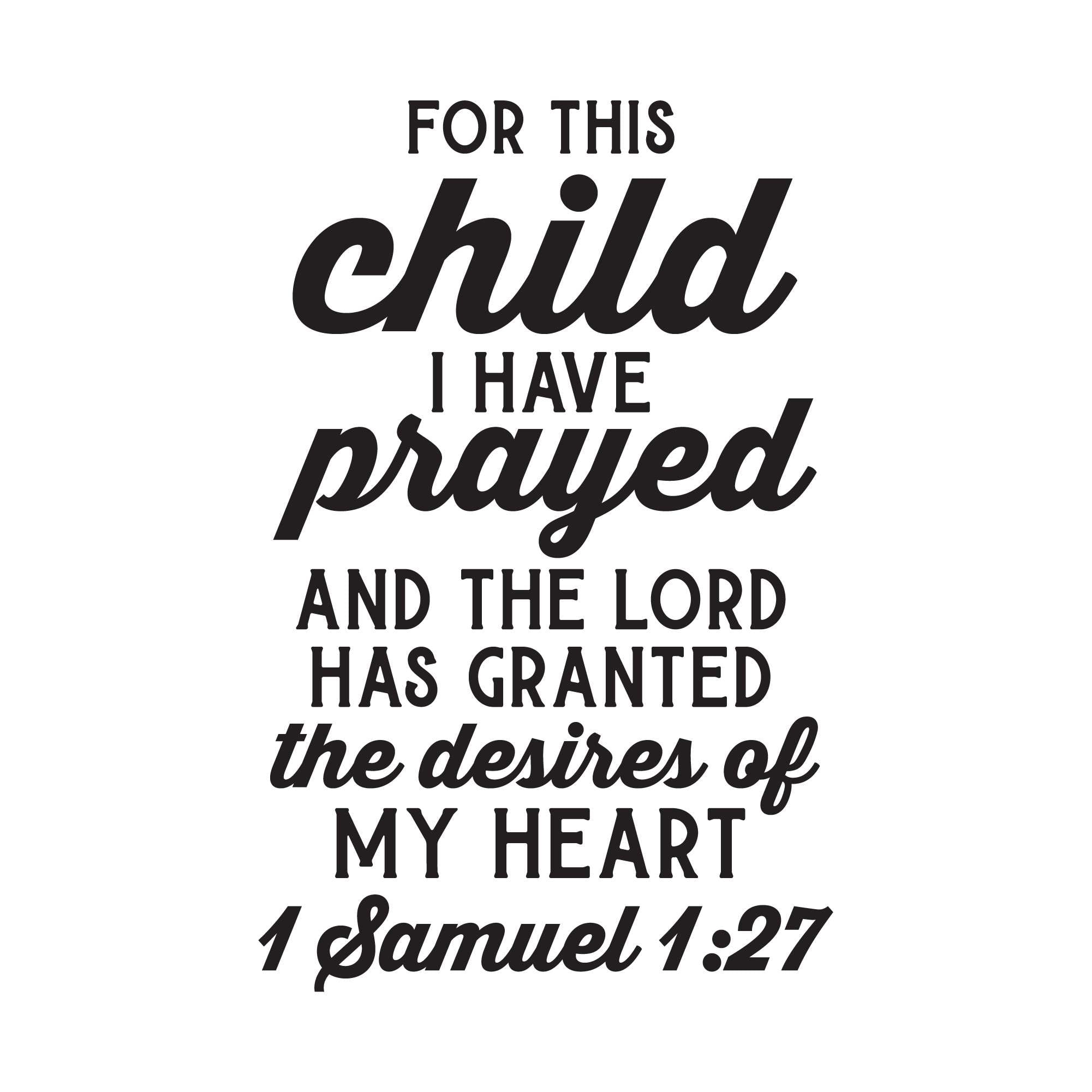 Children For This Child I Have Prayed Uplifting Quote Wall Decal ...