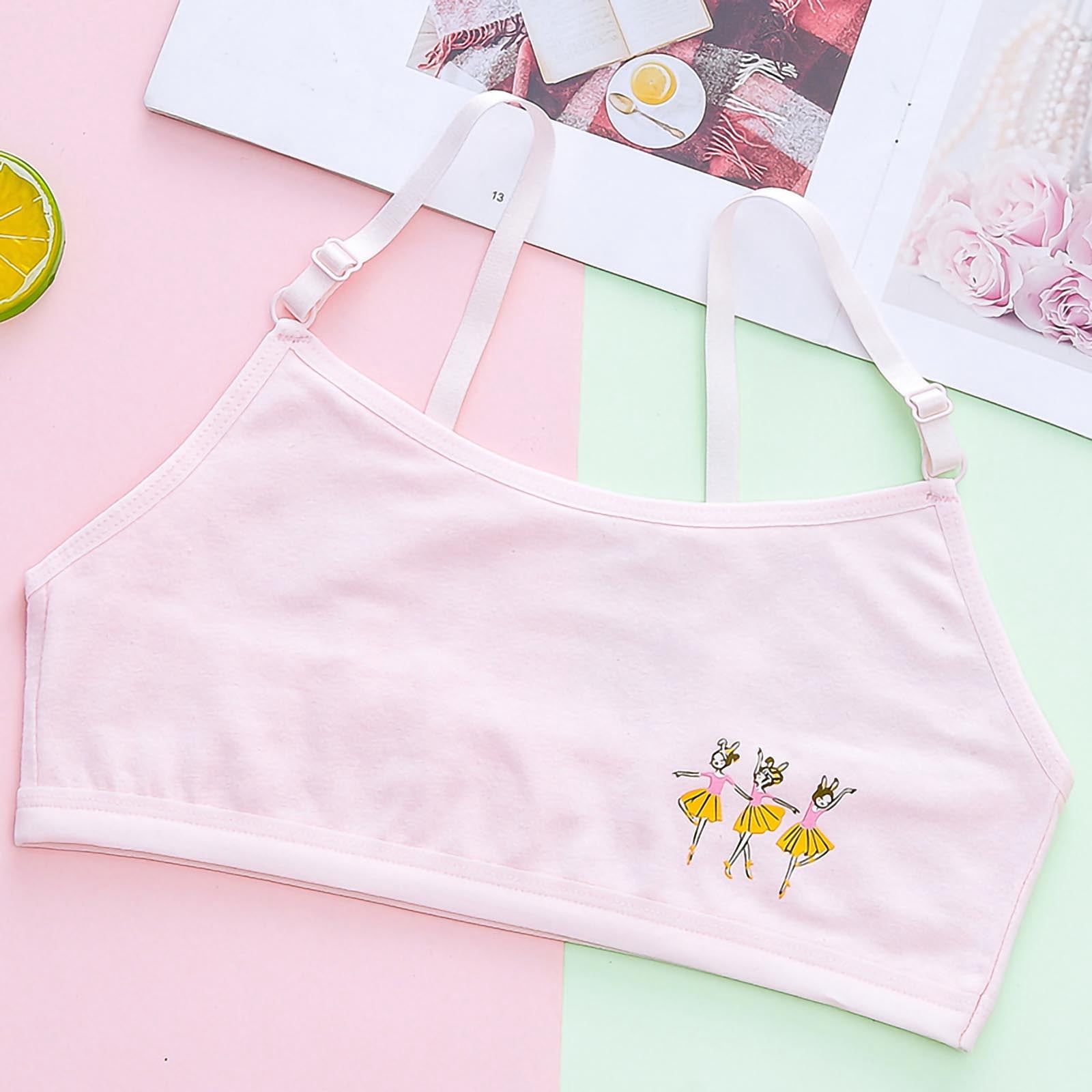 Children Girls Cotton Bra Soft Comfortable Breathable Seamless Thin ...