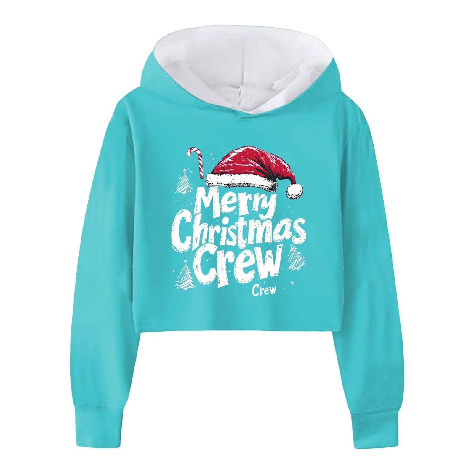 Children Girls Long Sleeve Letters Solid Color Short Hoodie Hoodie Top ...