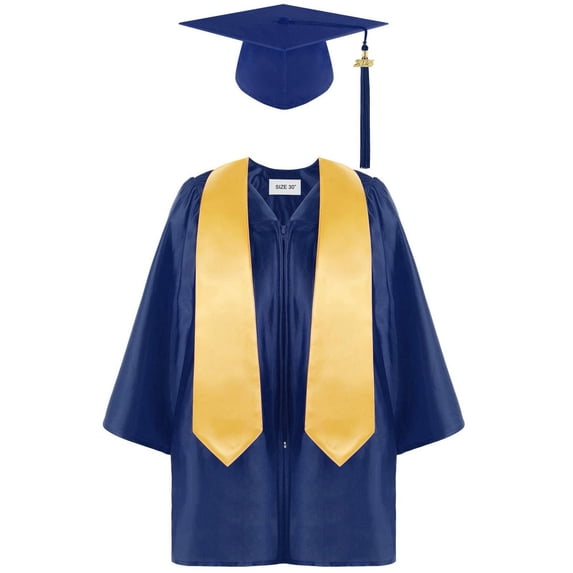 Children Graduation Cap And Gown For Toddler Navy Cap And Gown Set ...