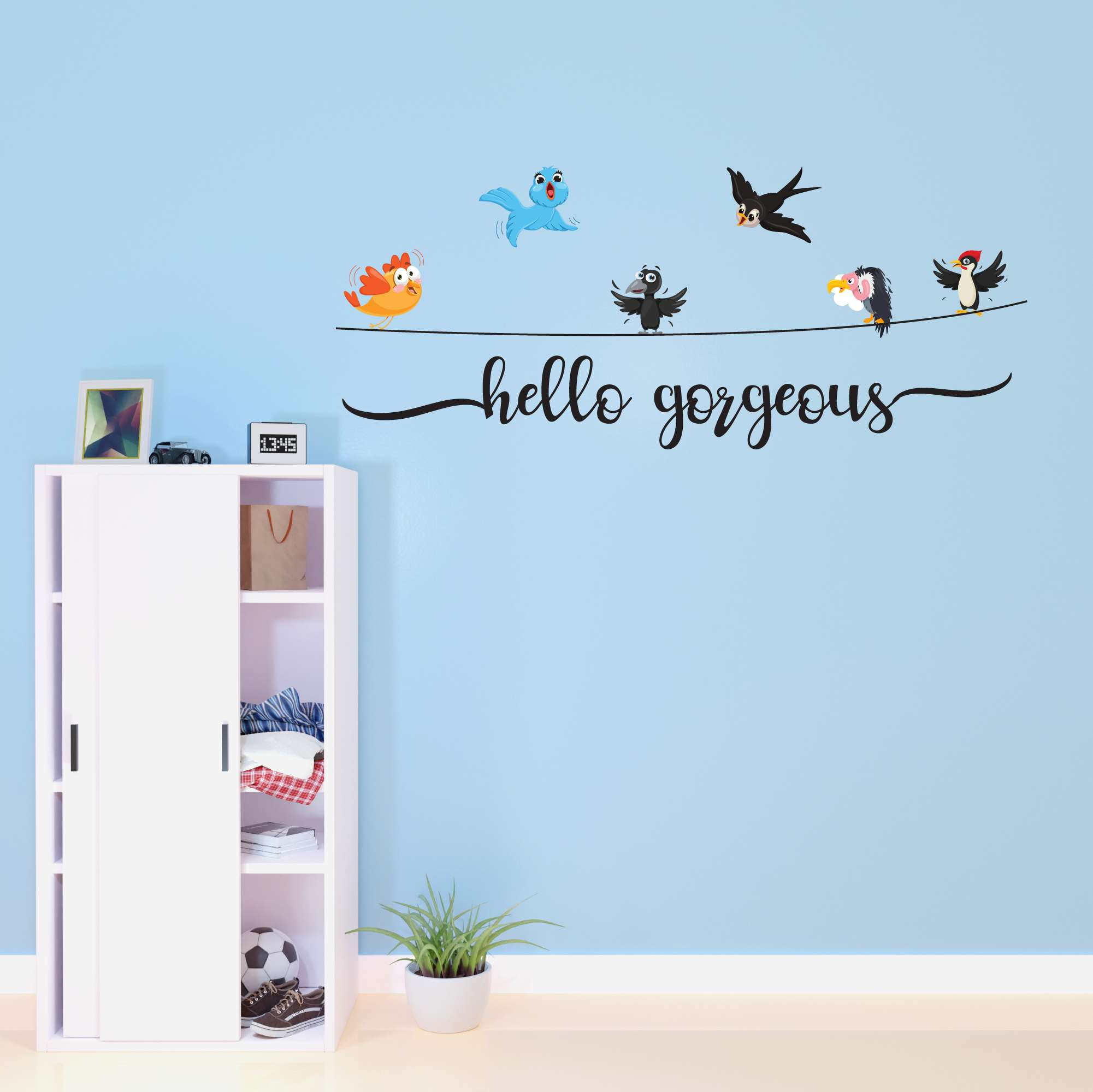 Children Hello Gorgeous Beautiful Cartoon Wall Decal Decoration ...