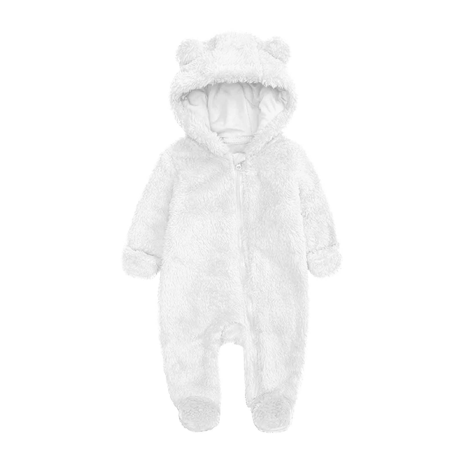 Children Hooded Fleece Jumpsuit with Bear Ears One Piece Outfit for ...