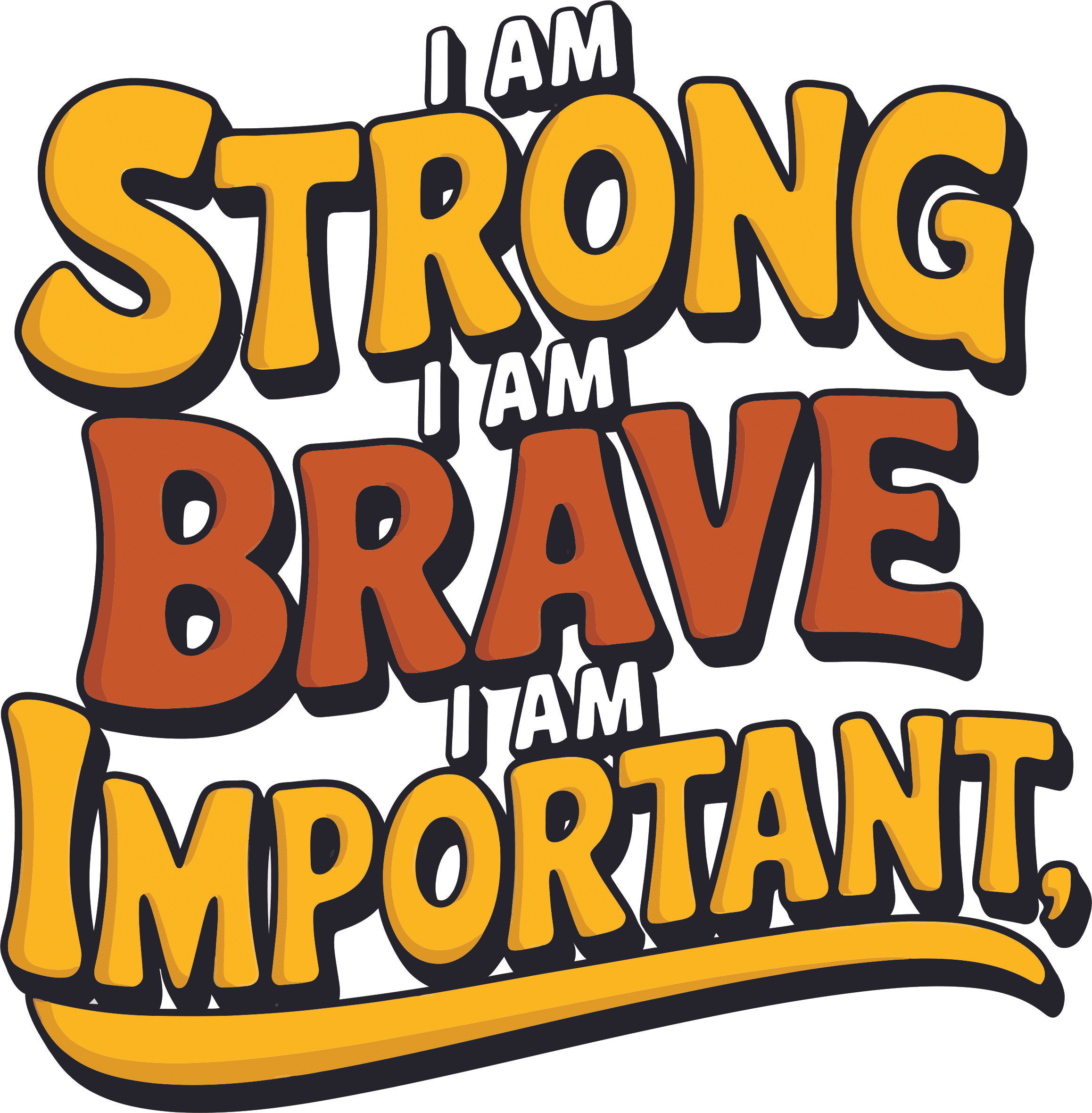 Children I Am Strong I Am Brave Uplifting Quote Wall Decal Decoration I ...