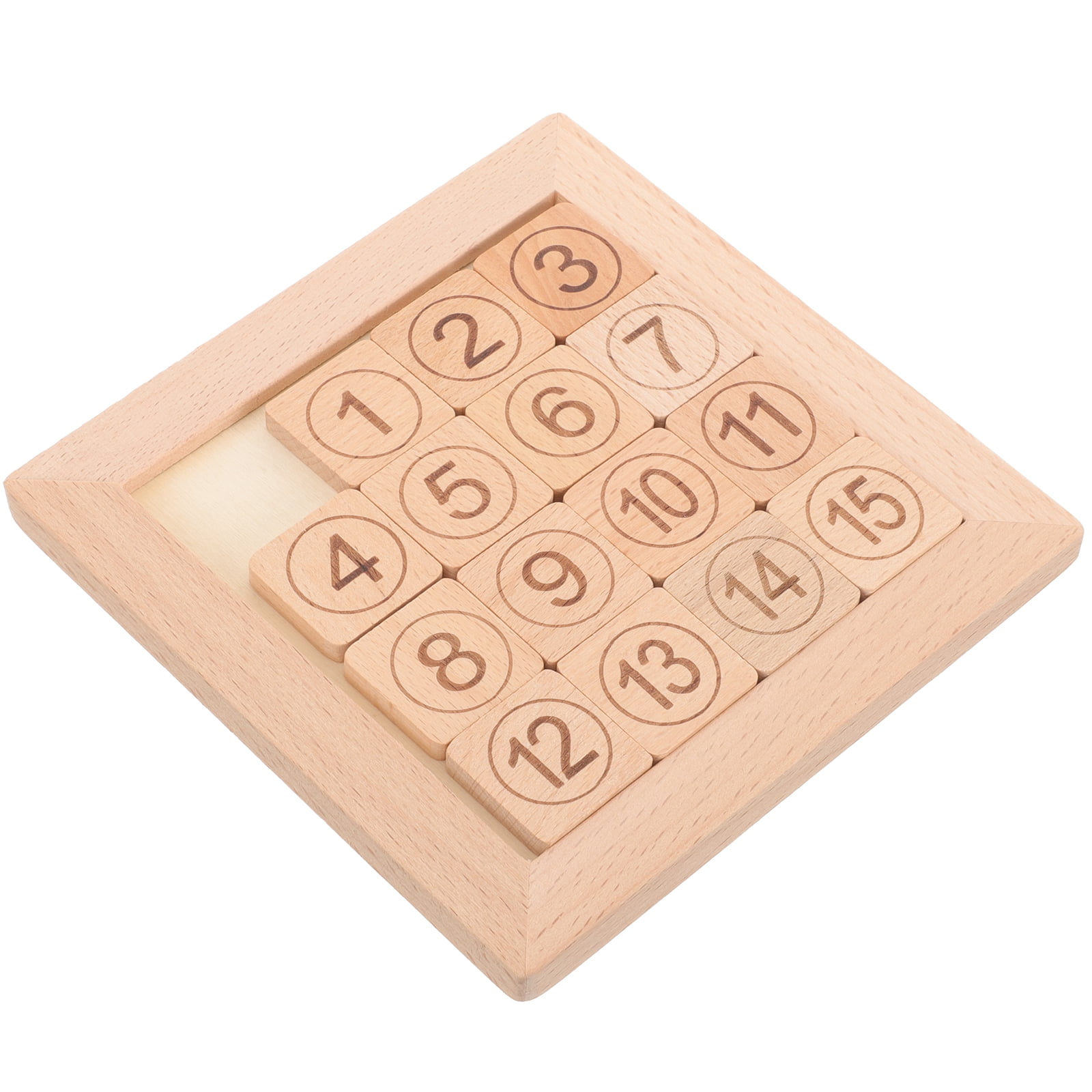 WHAMVOX Kids IQ Game Toy Sliding Number Puzzle Made of Plastic Khaki ...