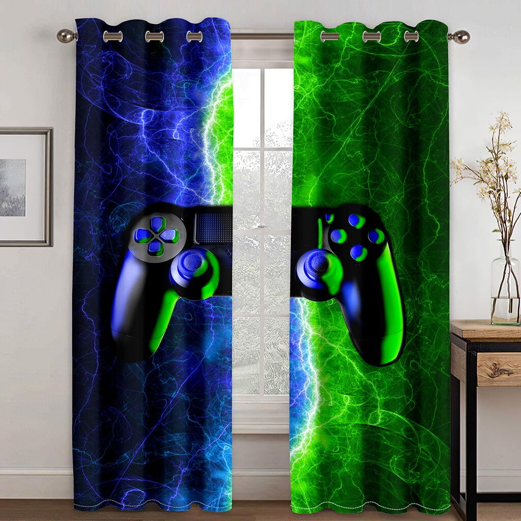Children Kids 3D Printing Video Gamer Window Curtains for Boys Bedroom ...