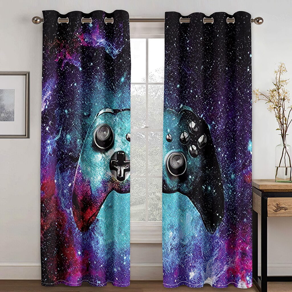 Children Kids 3D Printing Video Gamer Window Curtains for Boys Bedroom ...
