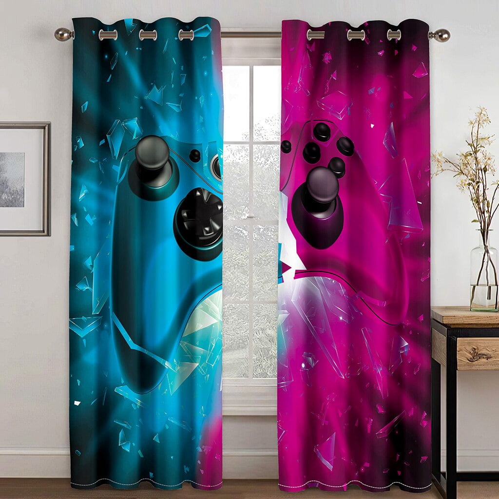 Children Kids 3D Printing Video Gamer Window Curtains for Boys Bedroom ...