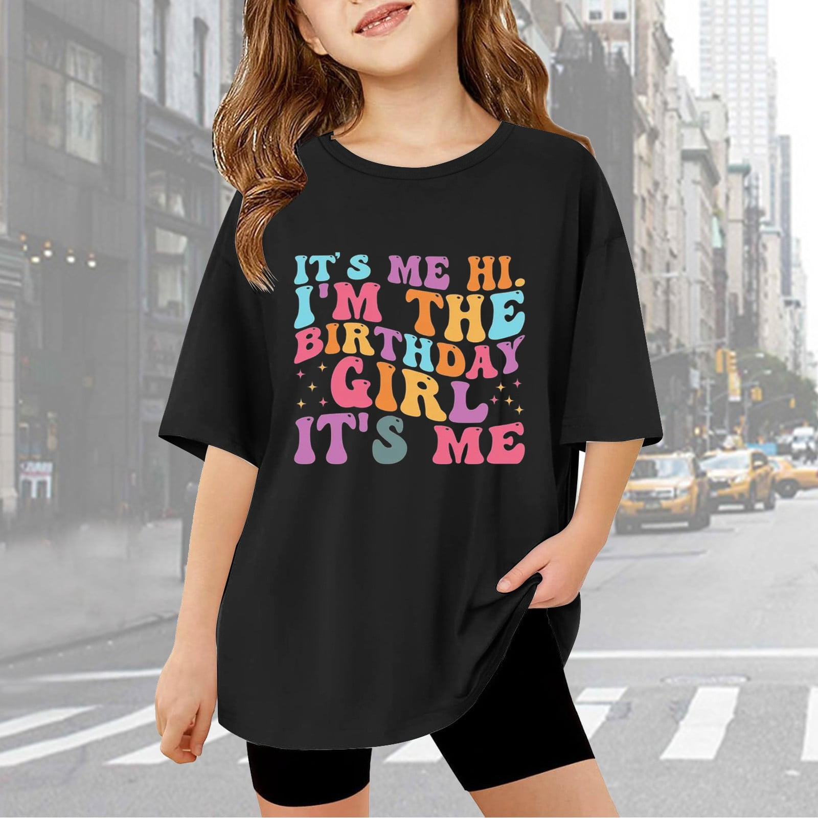 Children Kids Girls Letter Printed Short Sleeve T Shirts Kids Oversized ...