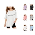 Children Kids Girls Letter Printed Short Sleeve T Shirts Kids Oversized ...