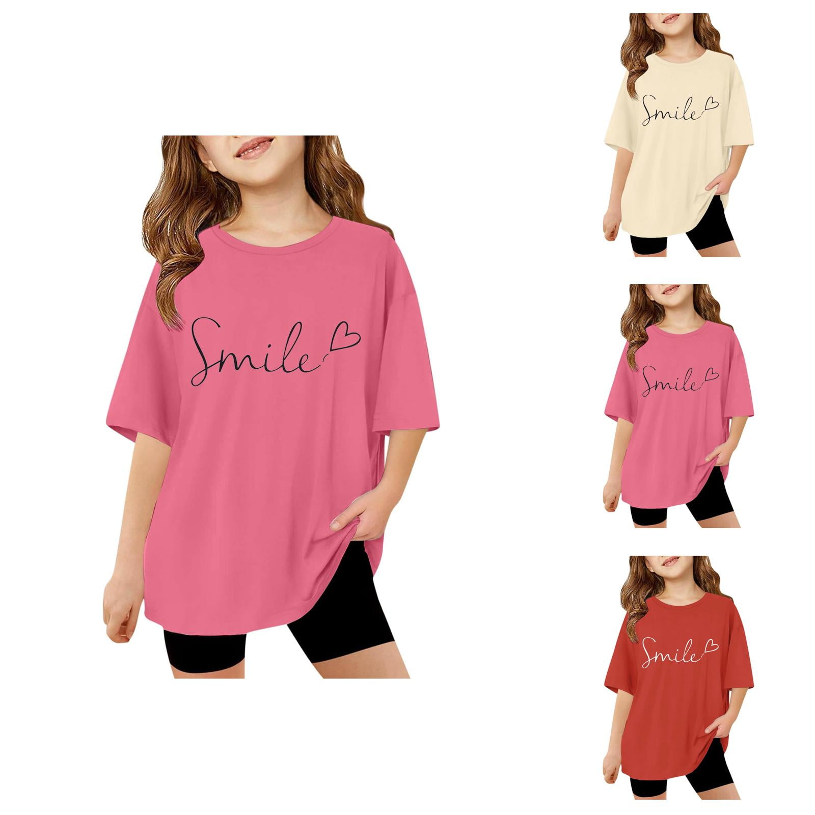 Children Kids Girls Short Sleeve T Shirts Kids Summer Oversized Tops ...