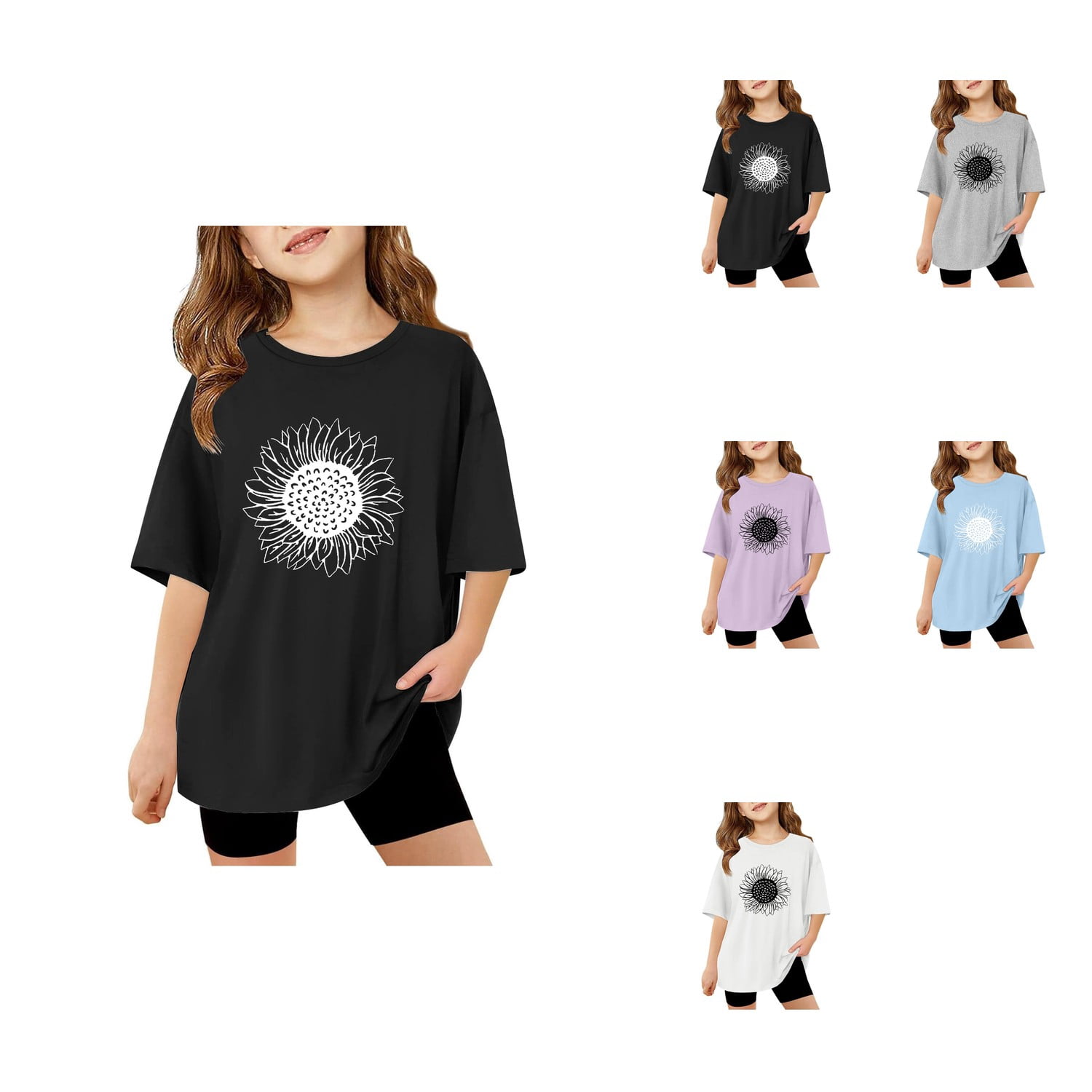 Children Kids Girls Short Sleeve T Shirts Kids Summer Oversized Tops ...