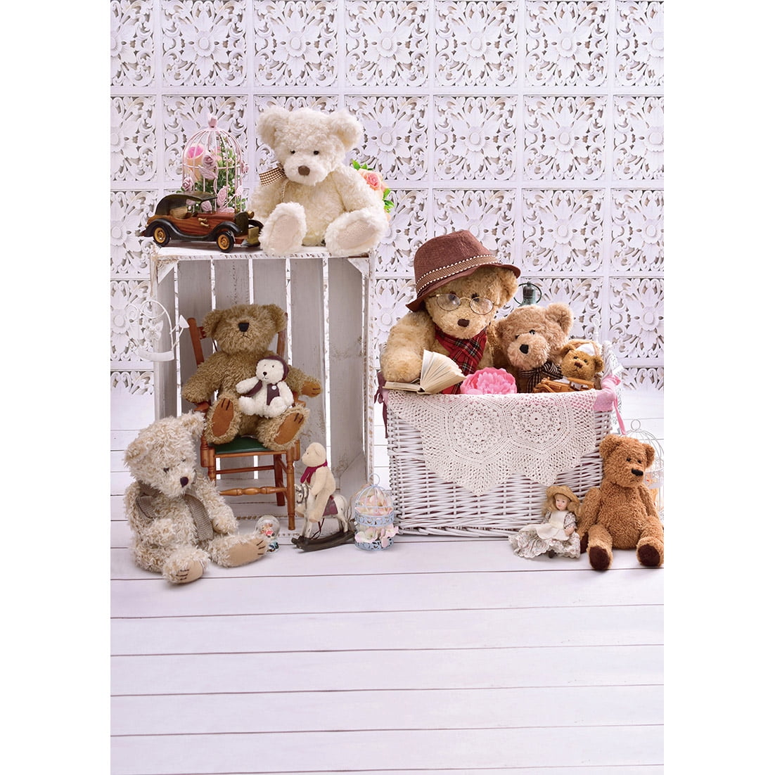 Children Kids New Born Baby Photography Backdrop White Wooden Floor ...