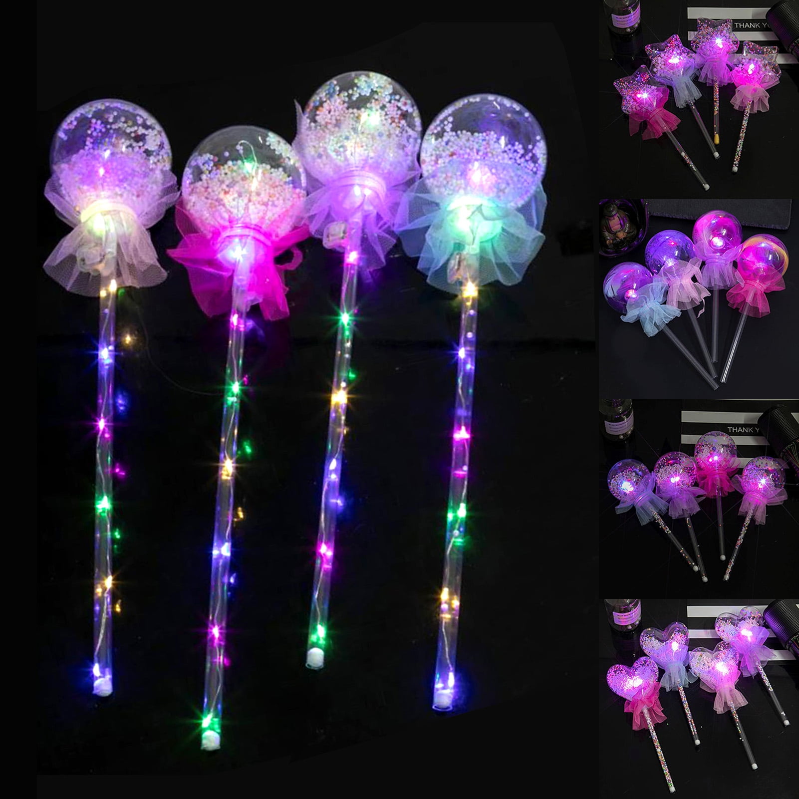 Children Kids Plastic Glowing Ball Wand Glow Stick Toy Christmas ...