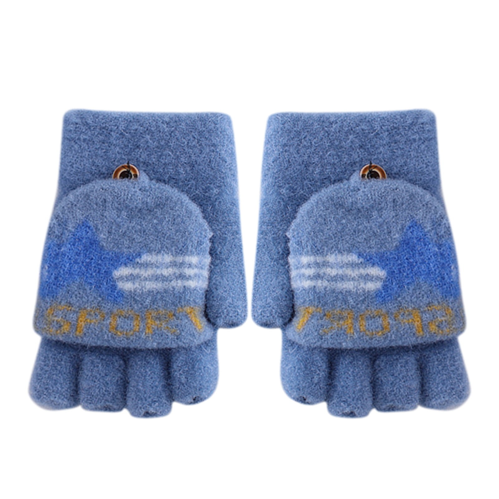 KDFJPTH Children Kids Winter Warm Knitted Convertible Flip Top ...