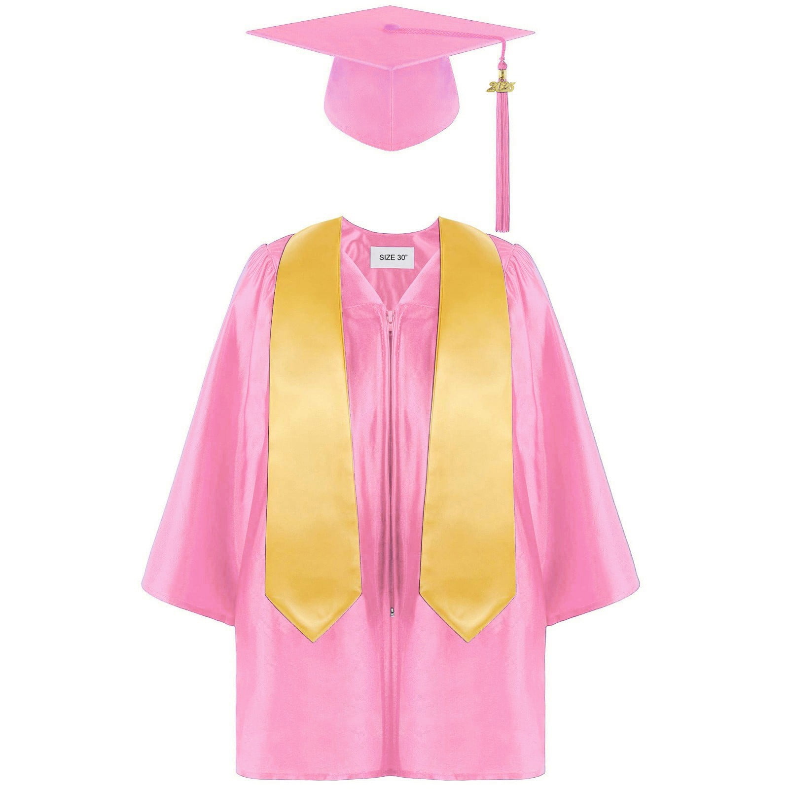 Children Kindergarten Graduation Cap and Gown with 2025 Tassel Pink Cap ...