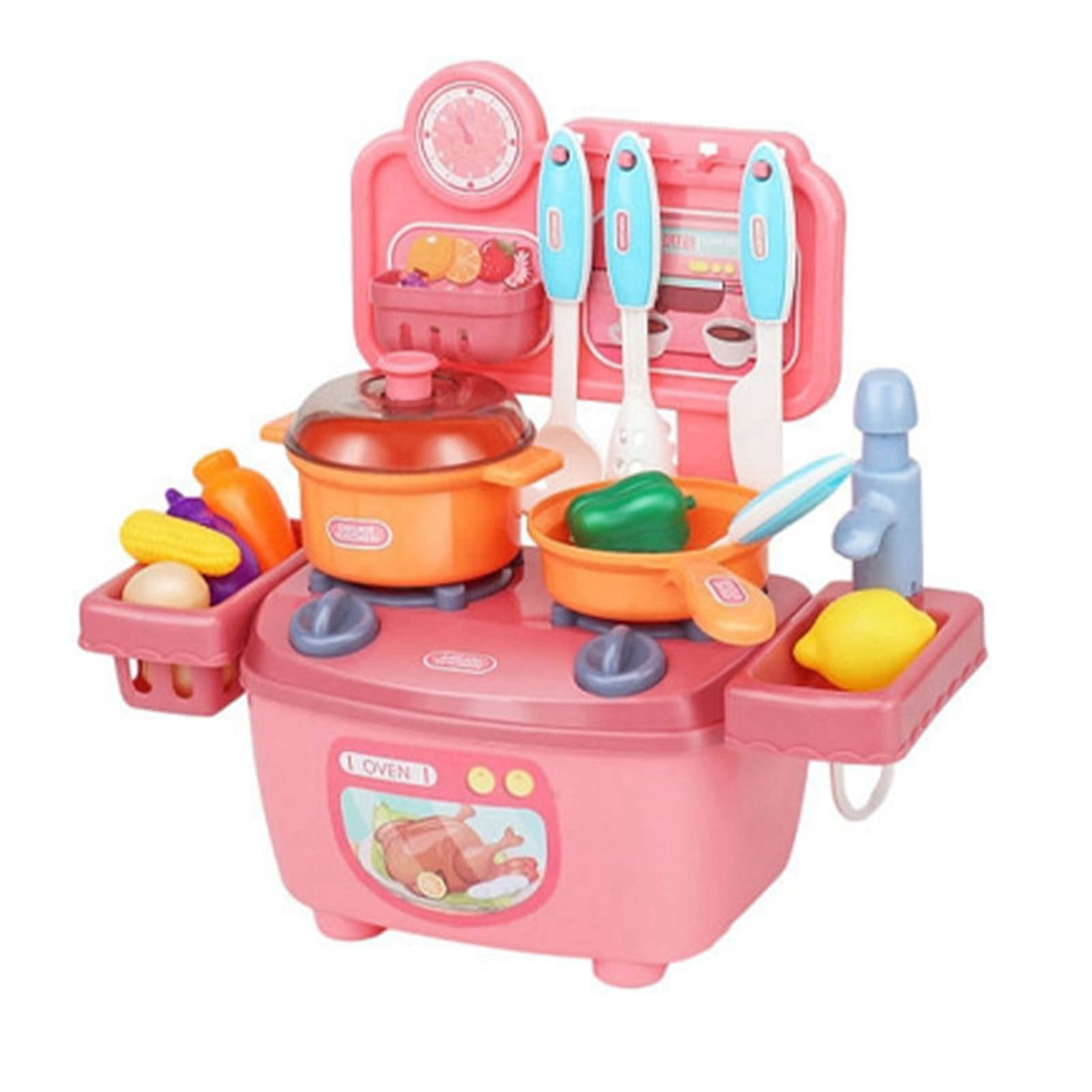 Children Kitchen Toys Plastic Educational Kids Cookware Playset Cooking ...