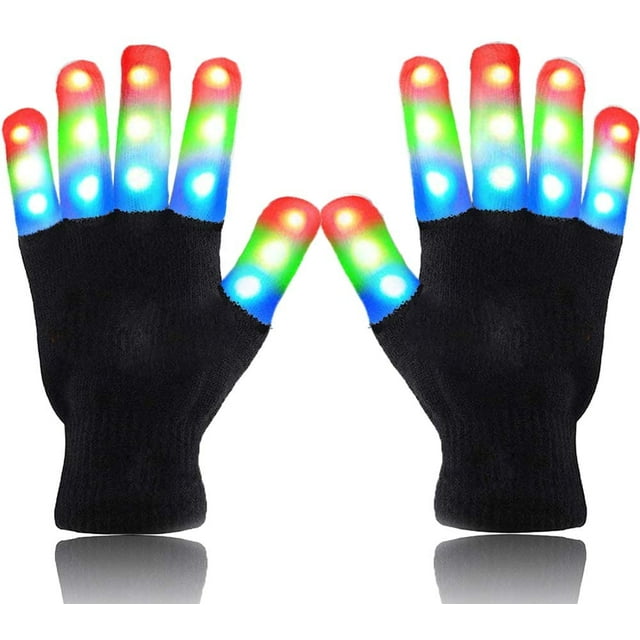 Children LED Gloves Finger Light Up Gloves - Amazing Colorful Glow ...