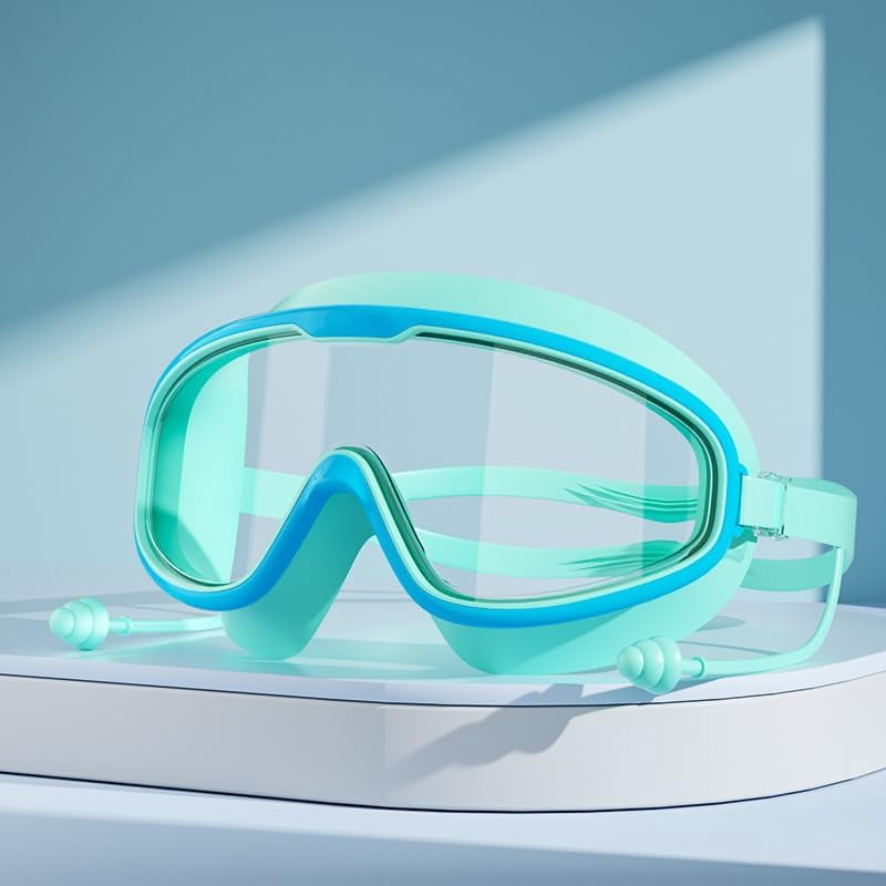 Children Large Frame Swim Goggles, HD Waterproof Anti-Fog, Adjustable ...