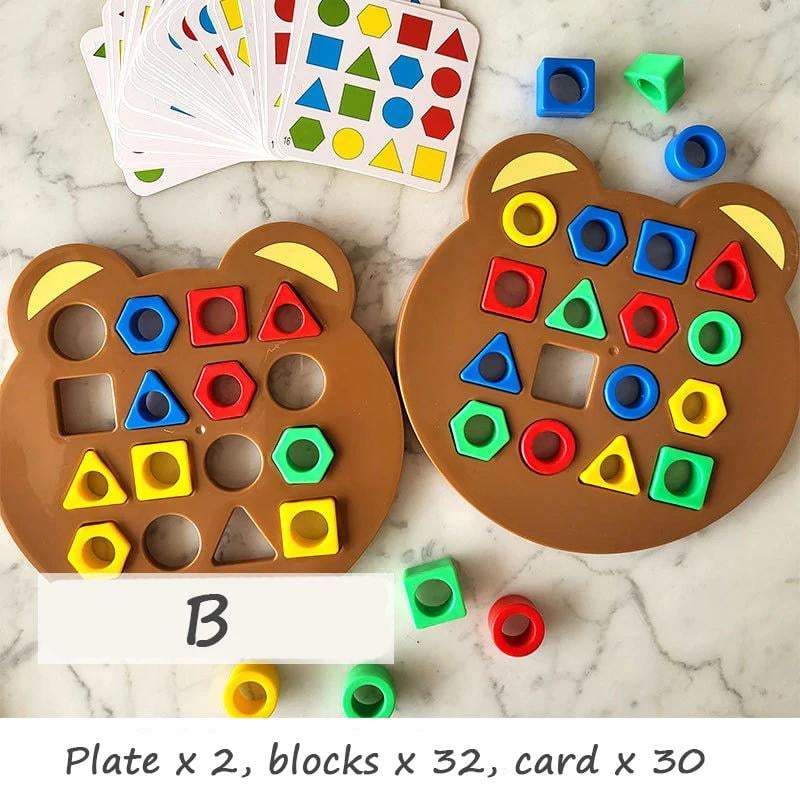 Children Matching Puzzle Toys Colors Geometric Shape Jigsaw Board Games ...