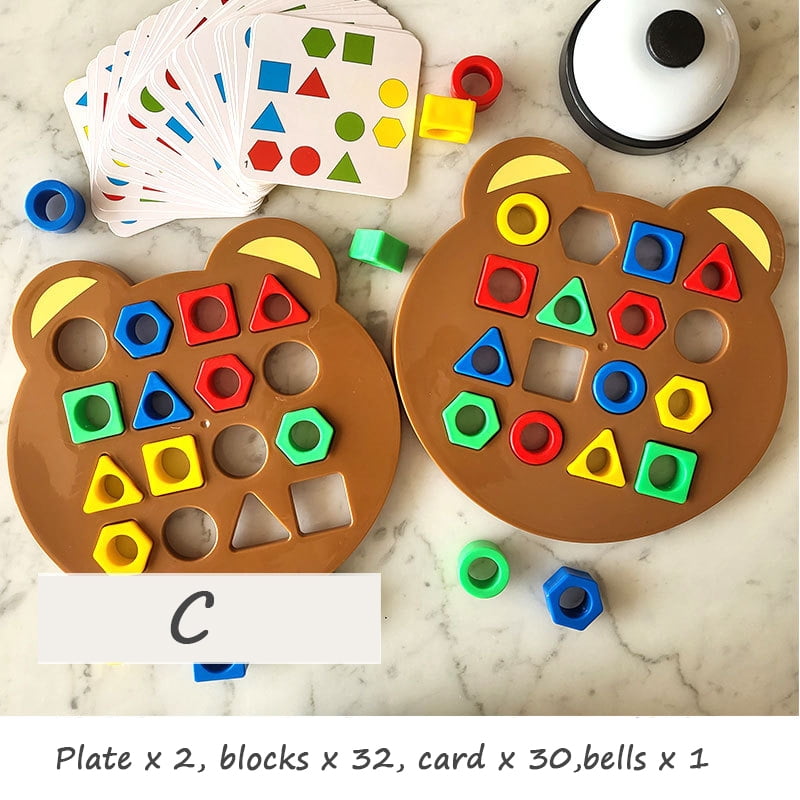 Children Matching Puzzle Toys Colors Geometric Shape Jigsaw Board Games ...