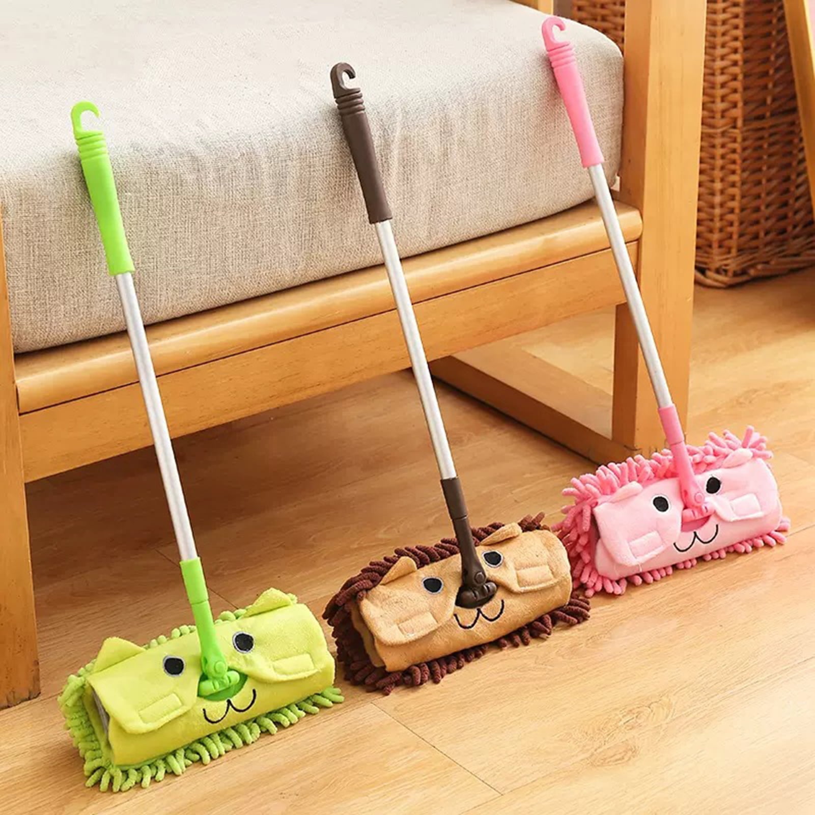 Children Mop 180 Rotation Deep Cleaning Retractable Floor Mop Cartoon ...
