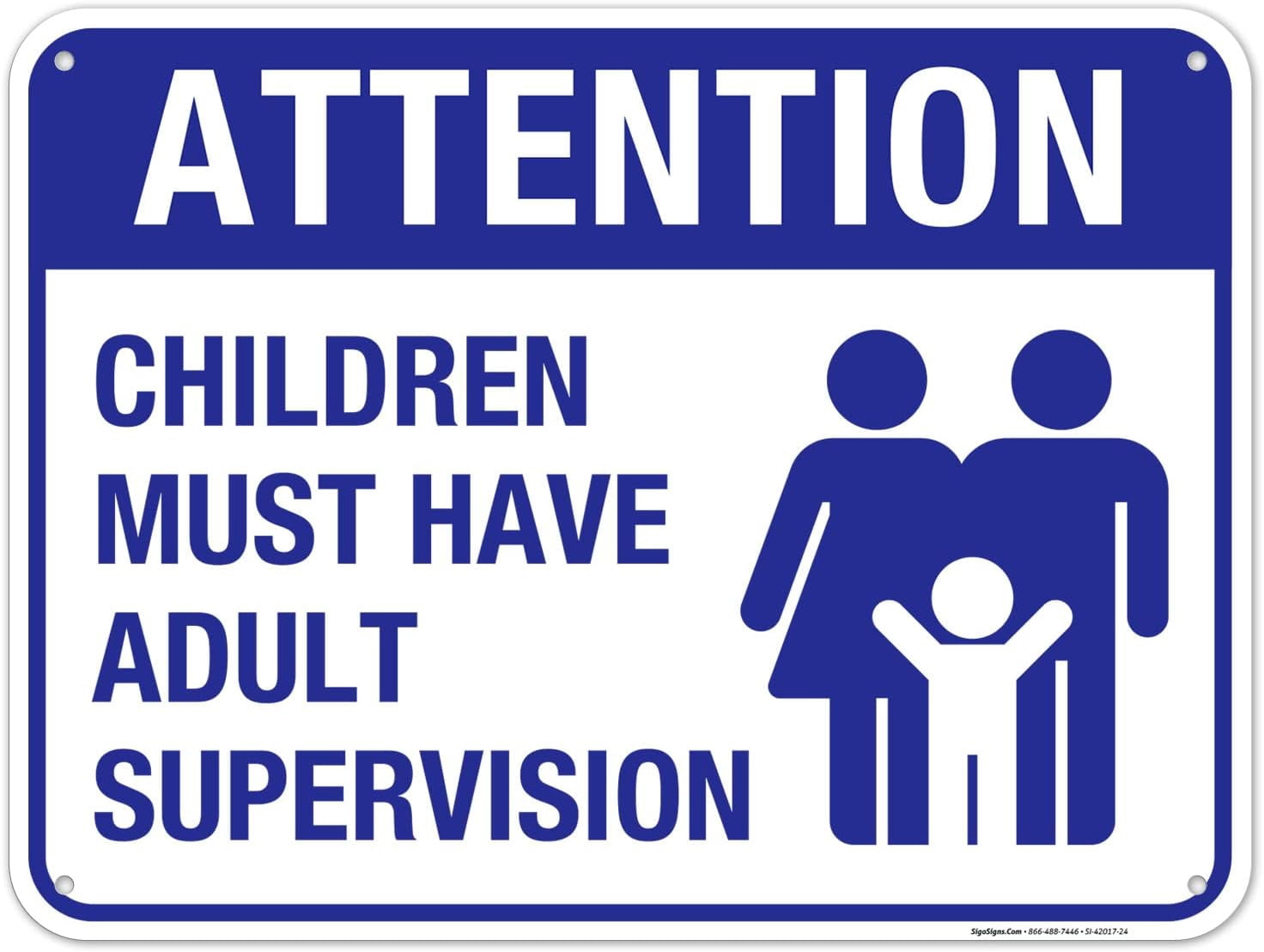 Children Must Have Adult Supervision Sign, Pool Sign, 18x24 Inches, 55 ...