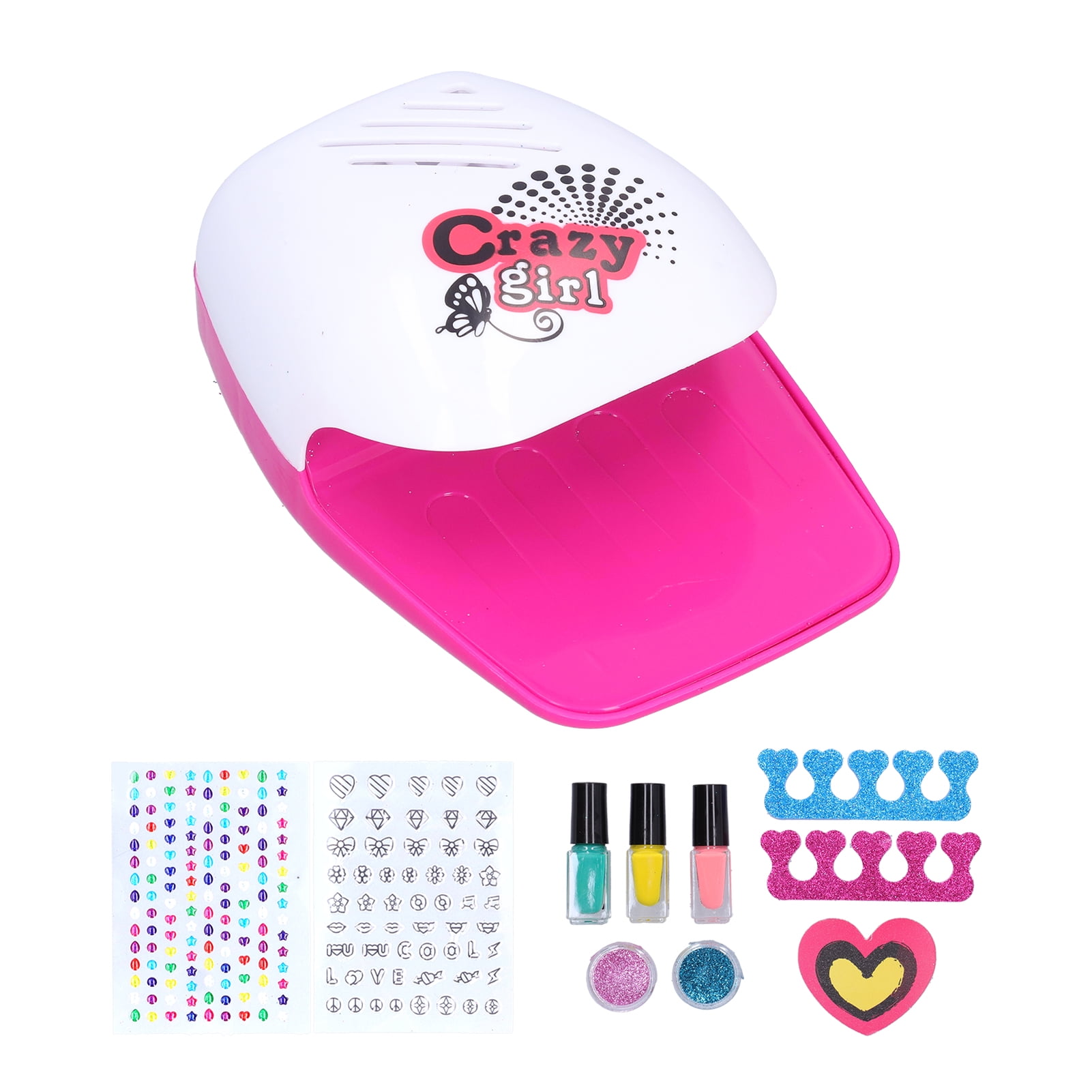 Children Nail Art Set Little Girl Nail Art Gel Polish Dryer Glitter ...