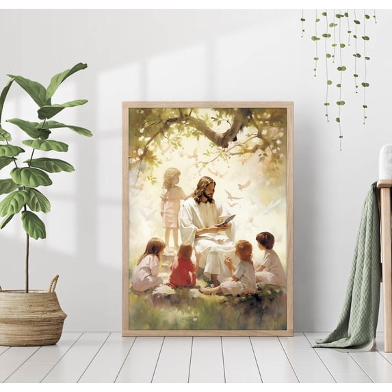 Children Of God Print, Jesus Christ Teaches Wall Art, Trendy Living ...
