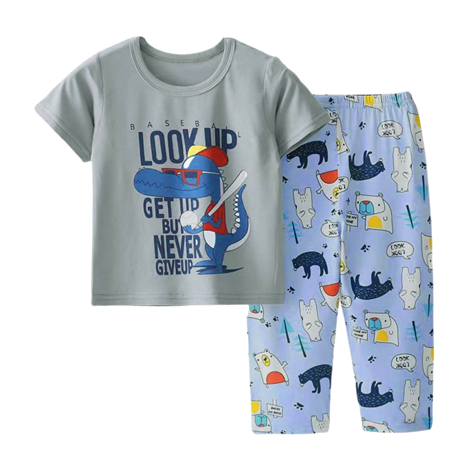 Children Outfits Summer Girls Sets Home Wear Cartoon Printed Cute Short ...