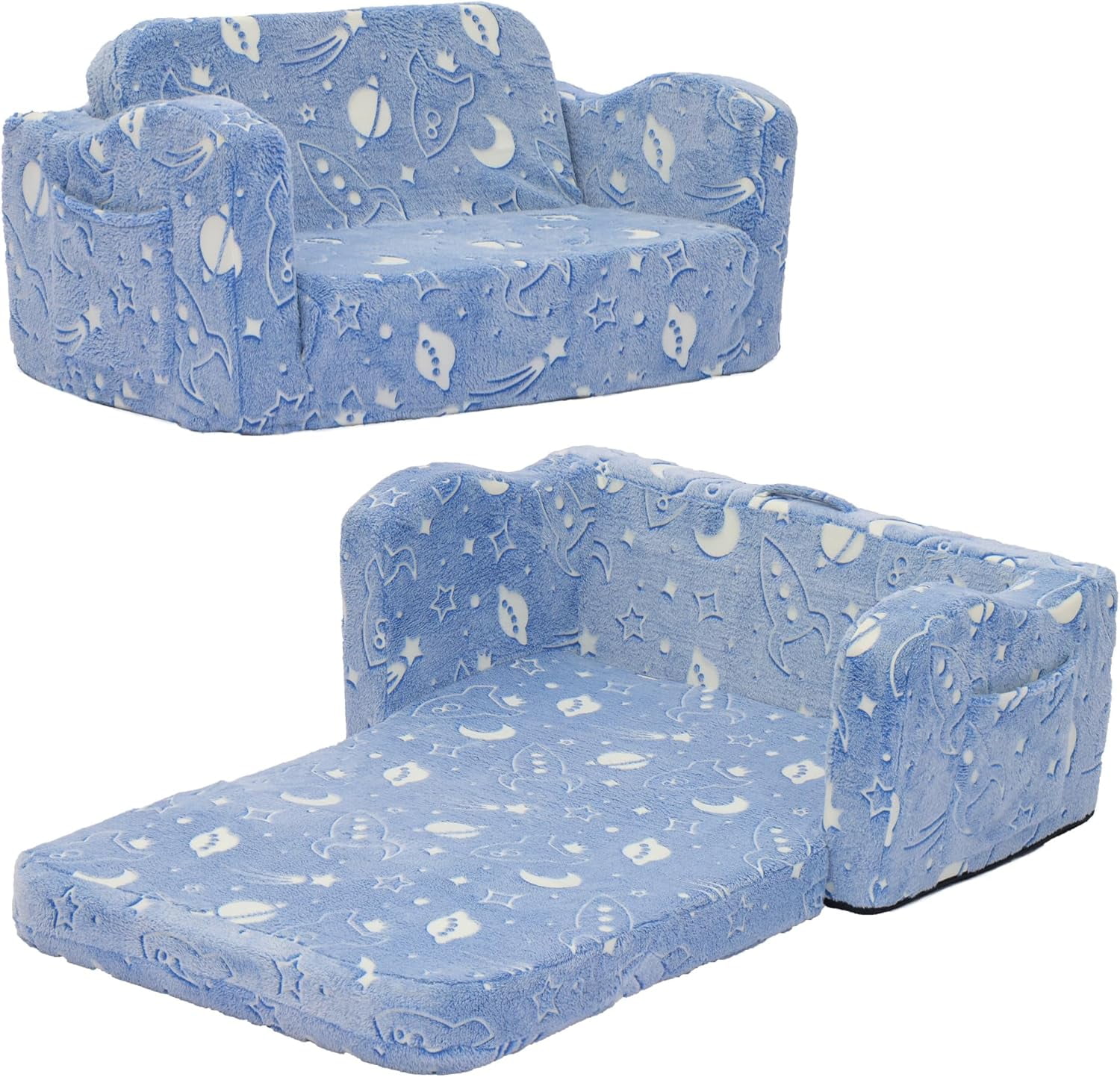 Children Perfect Extra Wide Convertible Sofa to Lounger, Comfy 2-in-1 ...