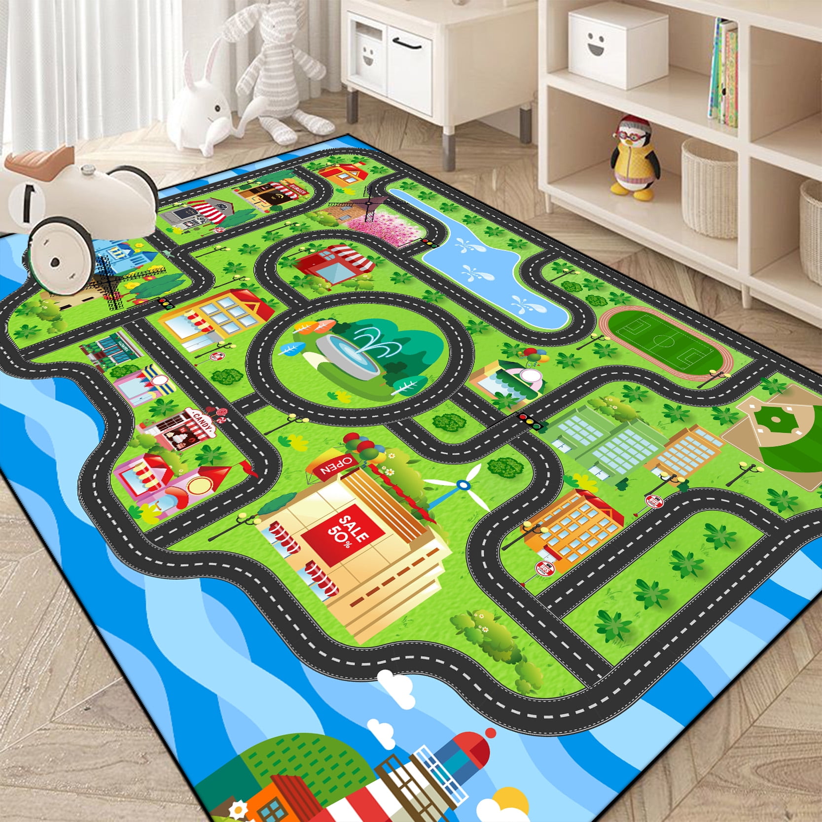 Children Play Game Rug Bedroom ration Large Carpets Child Room Bedside ...