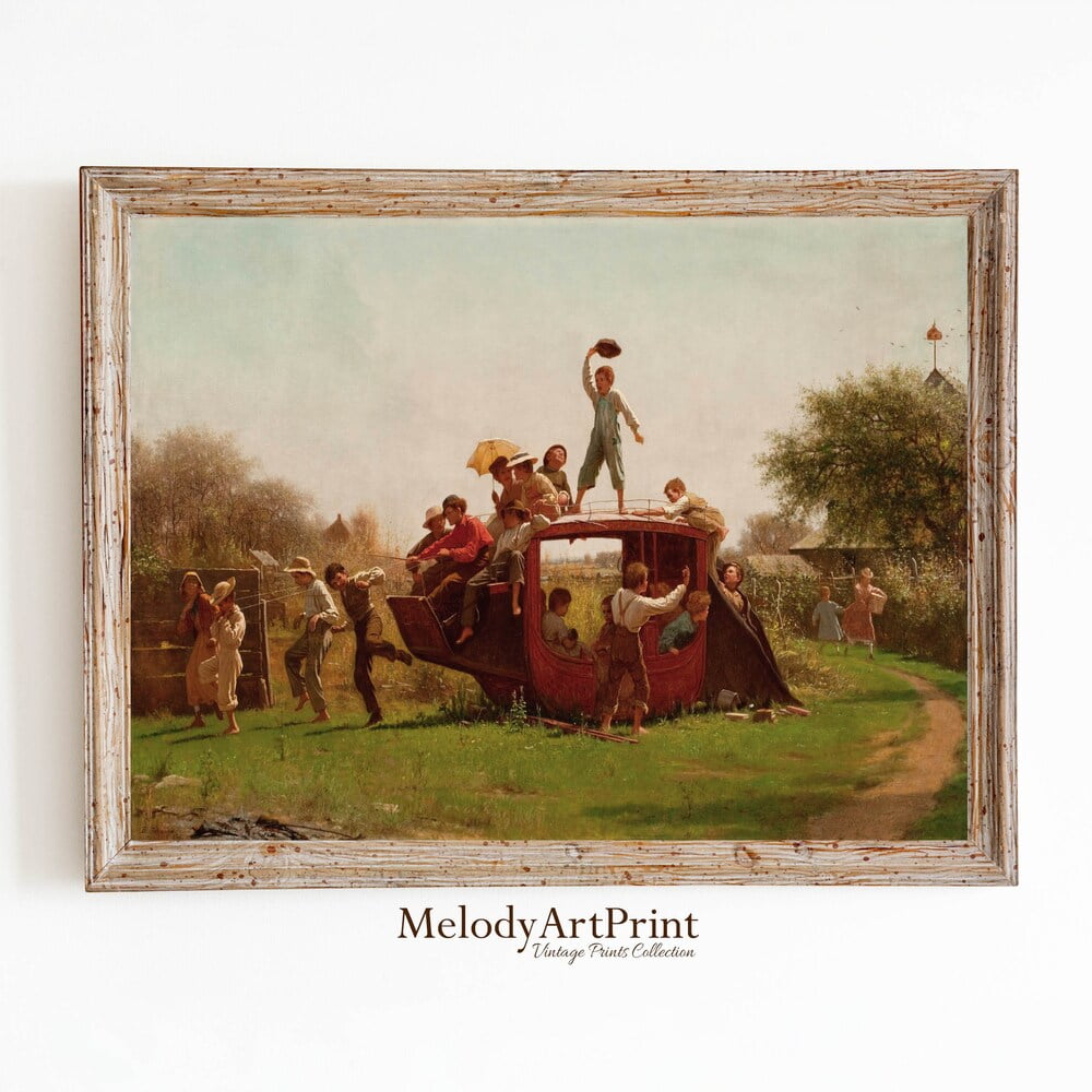 Children Playing Vintage Print Happy Home Wall Art Decor Print Artwork ...