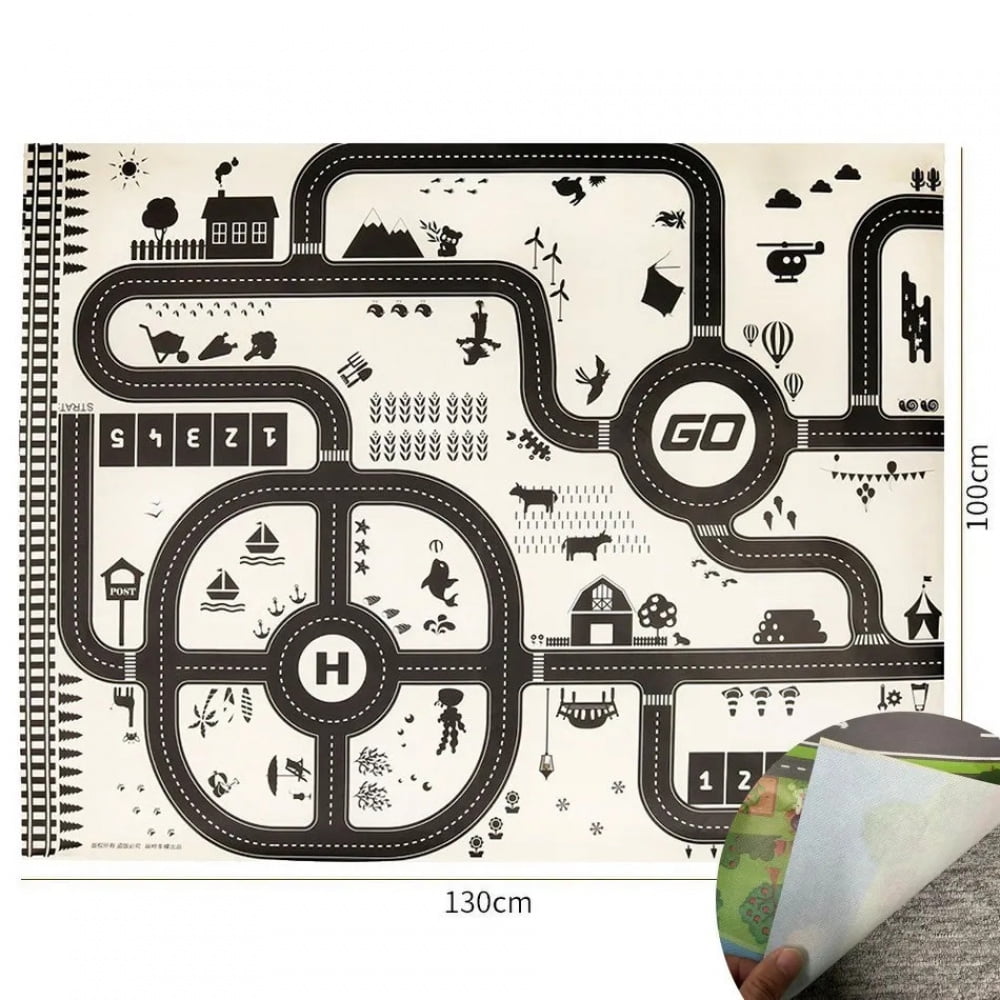 Children Playmat Activity Surface Waterproof Map Kids Animal Road Toy ...