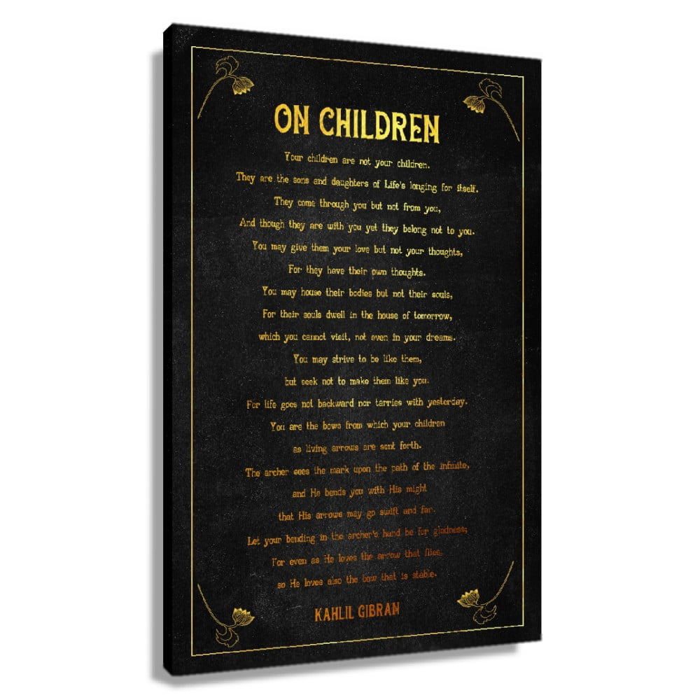 On Children Poem Wall Decor Kahlil Gibran Quote Wall Art Poetry Poster ...