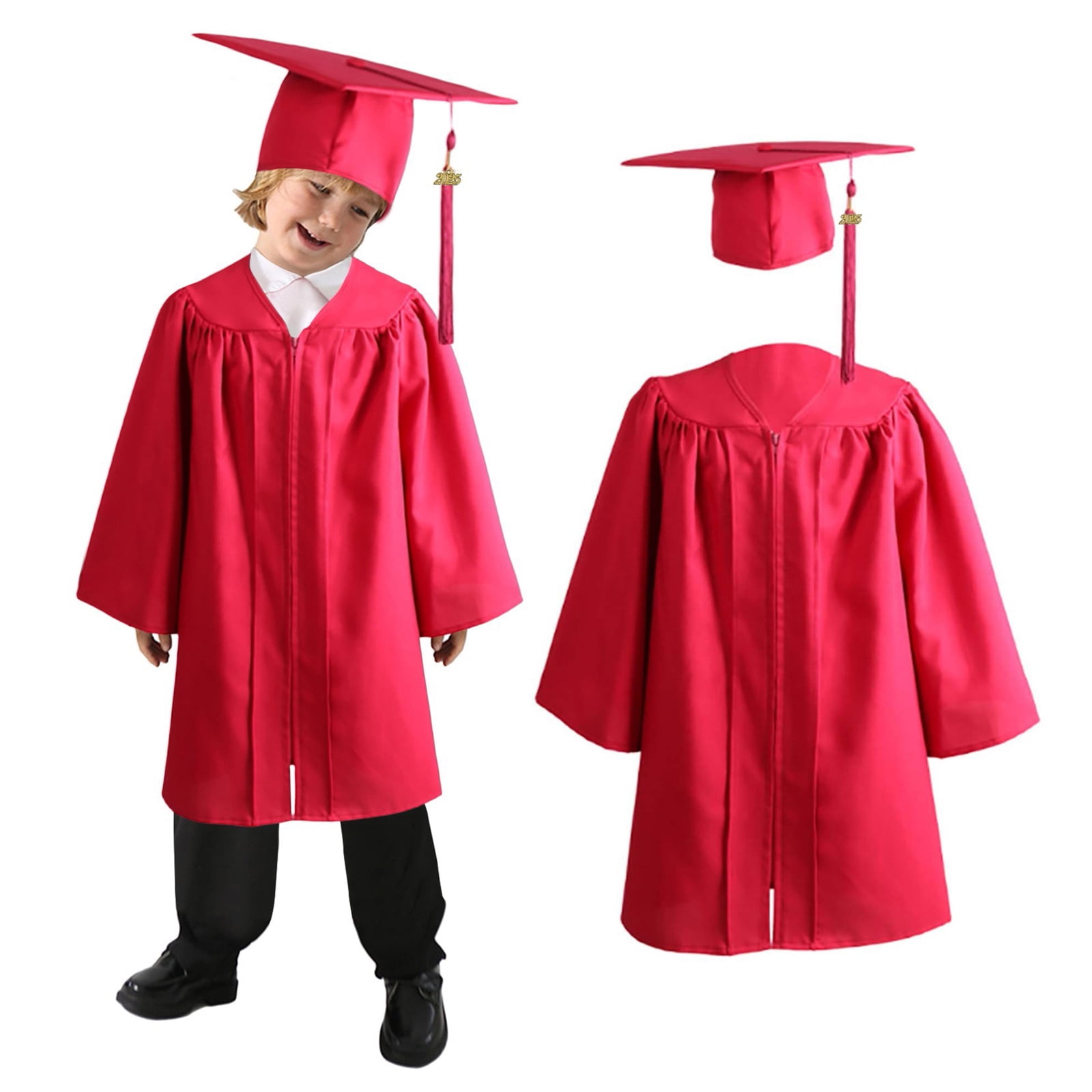 Children Preschool Graduation Cap and Gown for Toddler Red Cap and Gown ...