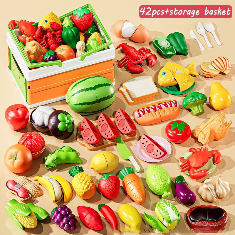 Children Pretend Play Cut Fruit Game Simulation Kitchen Toy Play House ...