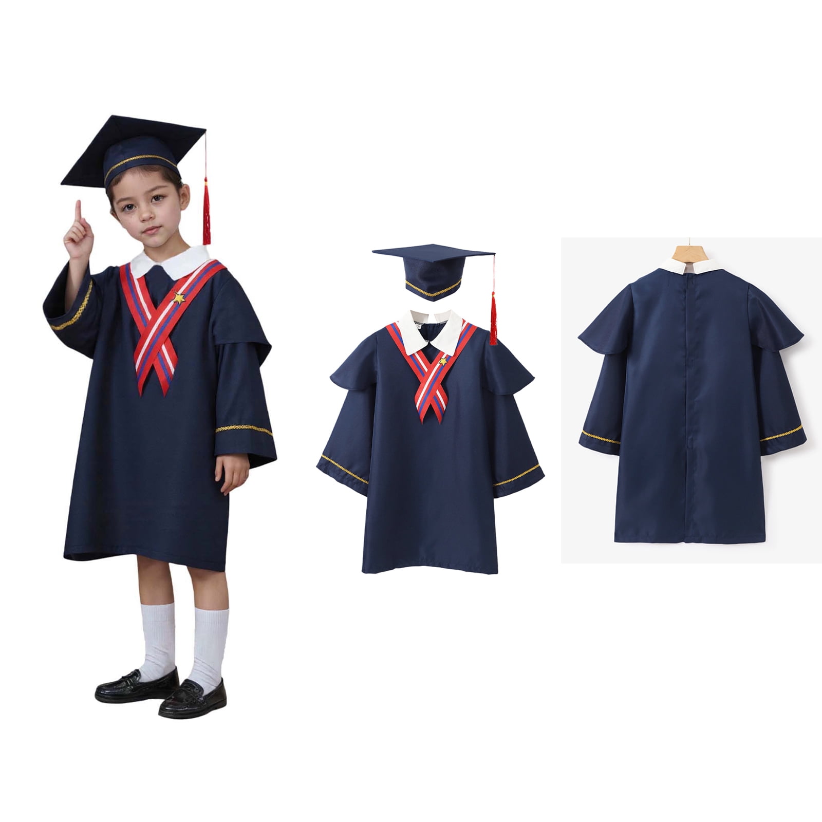 Children Primary School Graduation Gowns for Kids with Cap Blue Cap and ...
