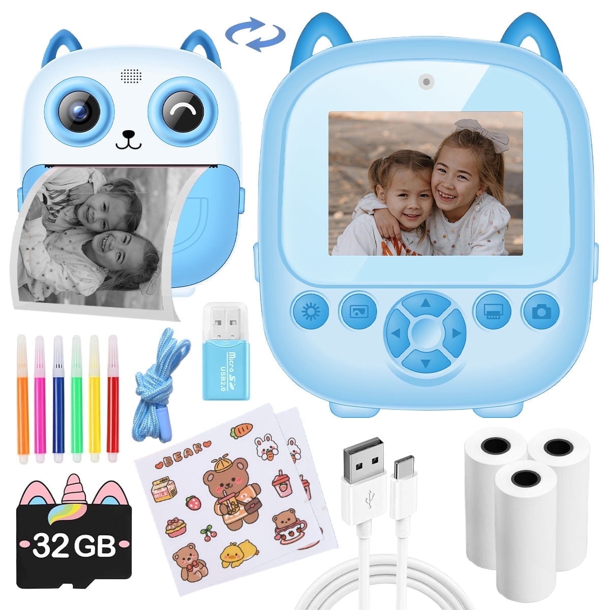 Niteris Children Digital Camera, 1080P 2.4 inch Kids Instant Print ...