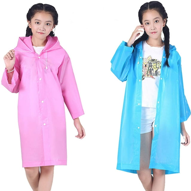 Children Rain Ponchos Thicker Reusable Raincoat Rain Poncho Jacket ...