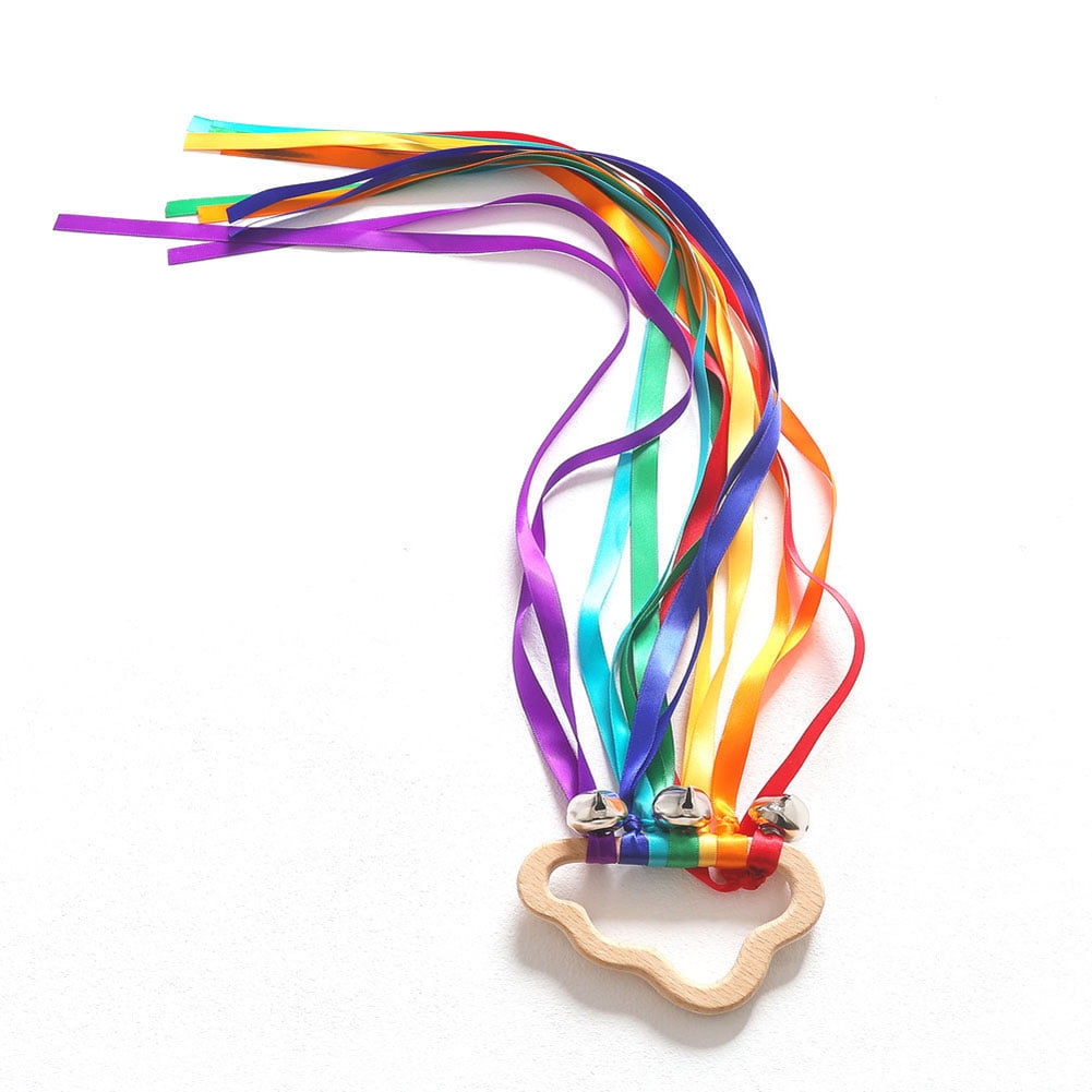 Children Rainbow Ribbon With Bells Cloud-shapedEarly Education Toy ...