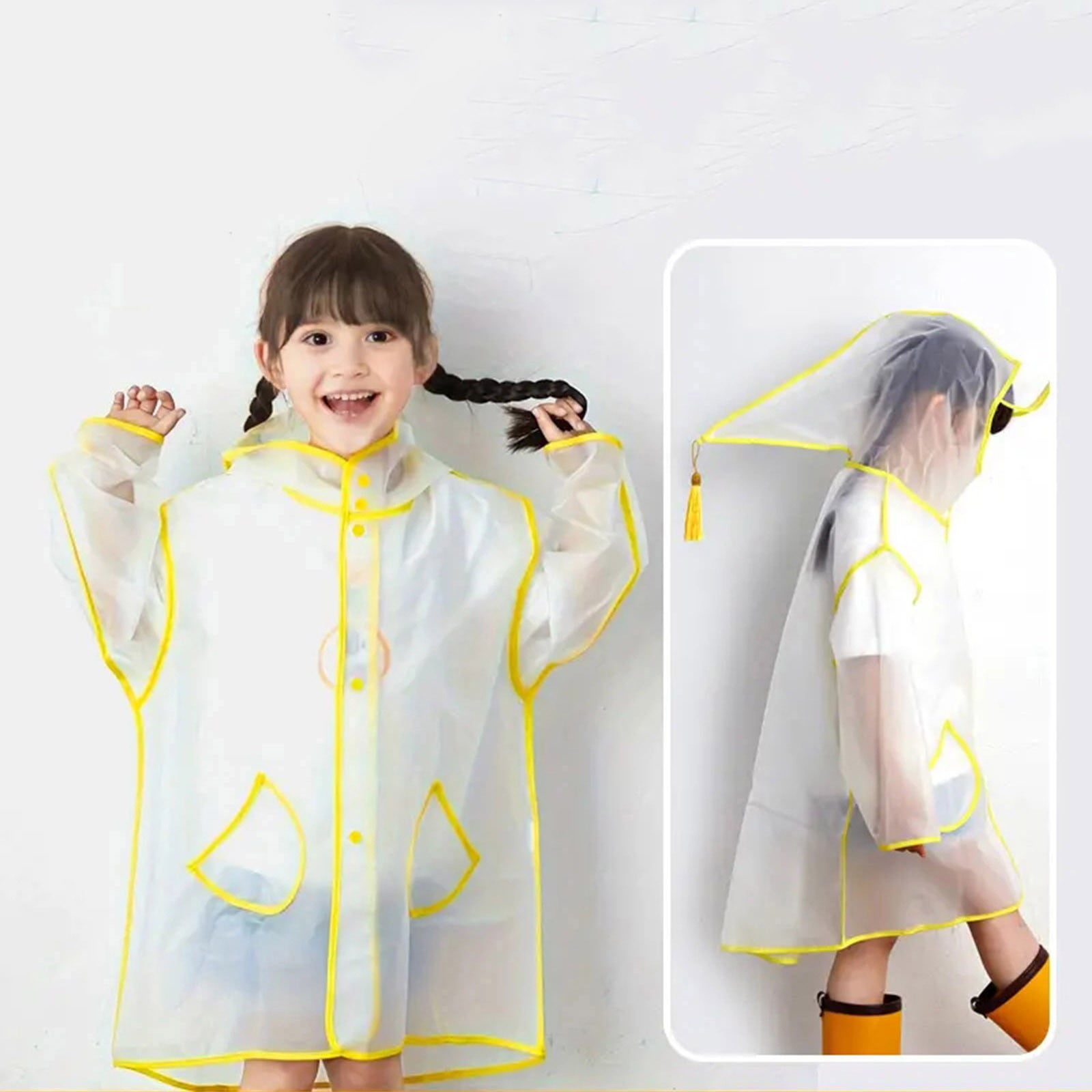 Children Raincoat Cute Cartoon Baby Transparent Fashion Wrapped EVA Raincoat Pool Umbrella for ...