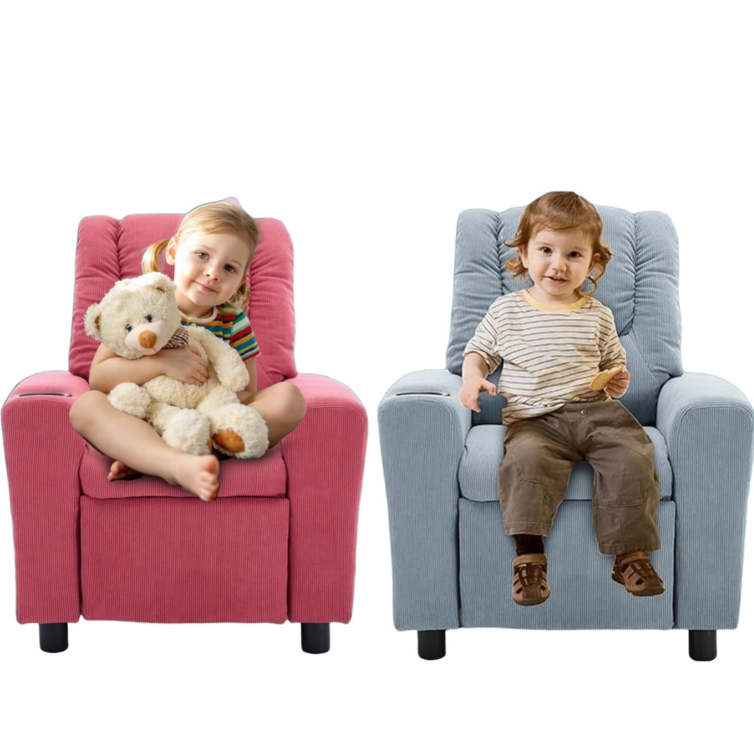 Miniature Recliner Chair with Cup Holder, Little Recliner Corduroys Set ...