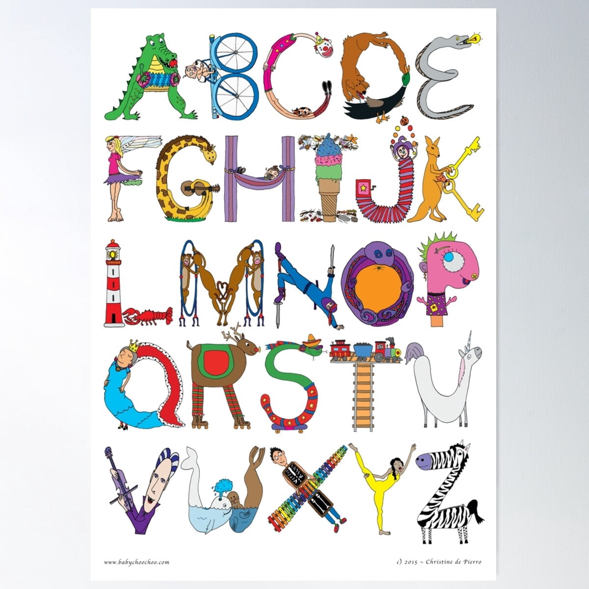 Children'S Alphabet Poster Wall Art, Modern Wall Decor For Living Room ...