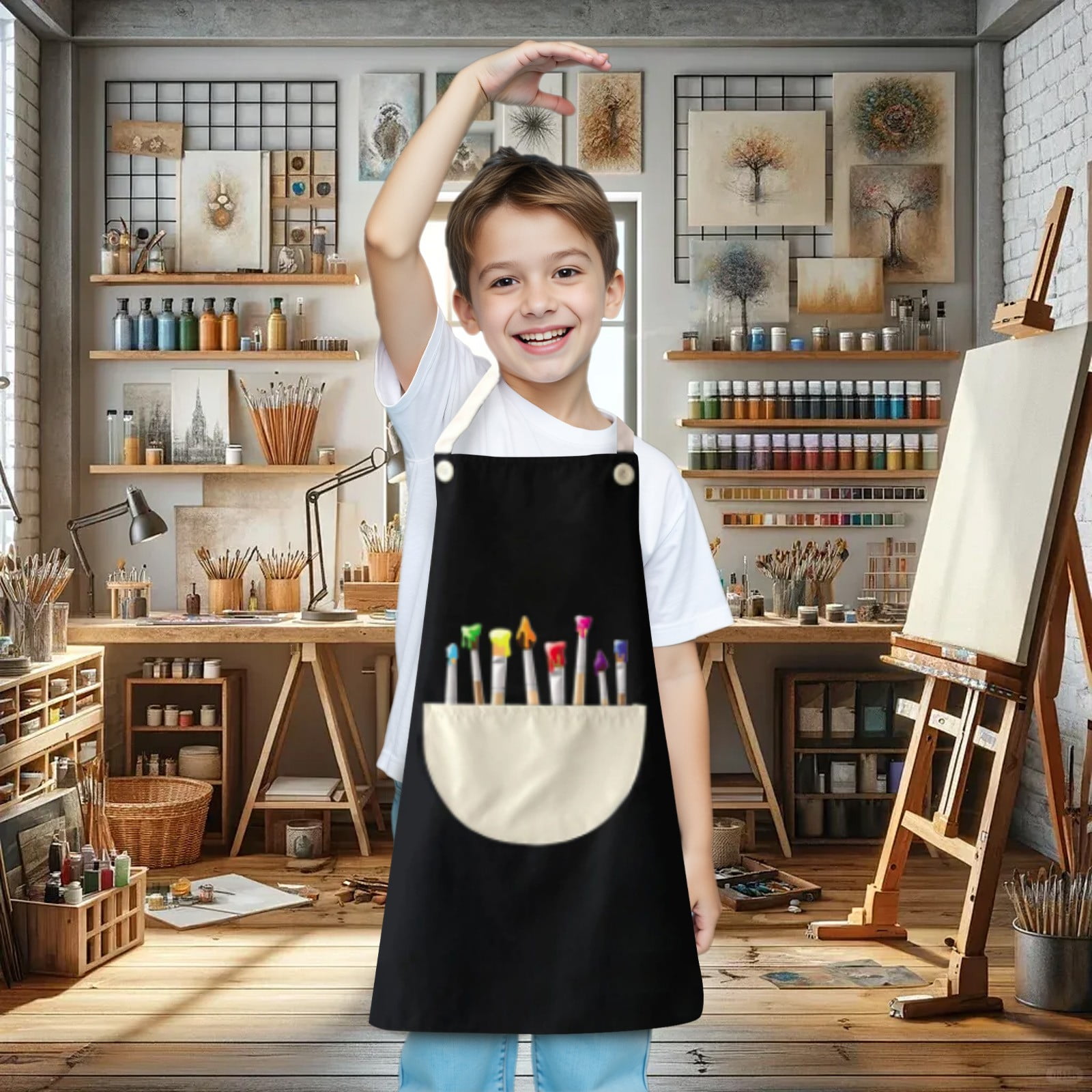 Children'S Apron, Drawing Smock, Ib/ Kids Artist Aprons For Painting ...